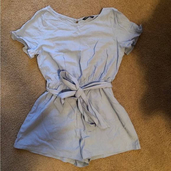 SHEIN | Pants & Jumpsuits | Light Blue Romper | Poshmark